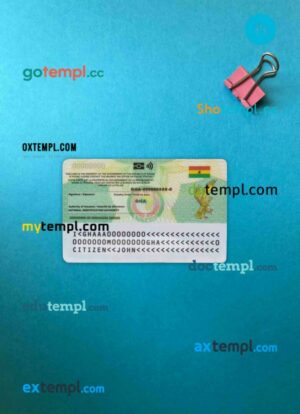 Ghana ID card PSD files, scan look and photographed image, 2 in 1 ...